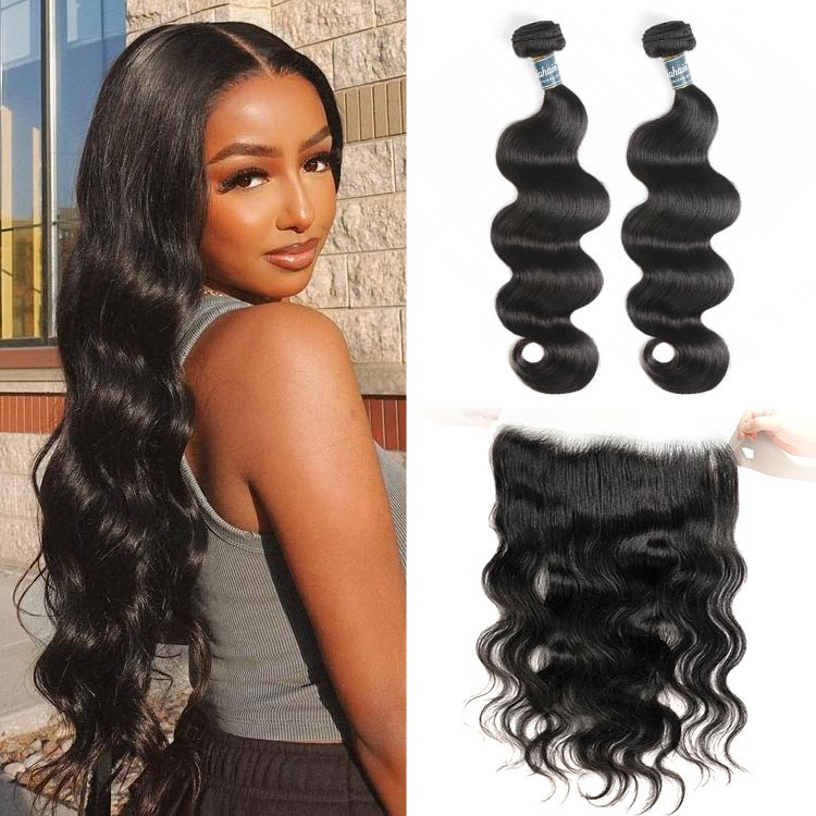 Body Wave Weaves 2 Bundles With Ear To Ear Lace Frontal -Asteriahair